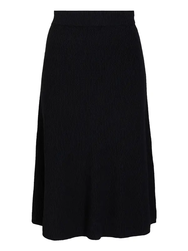 JOSEPH Ribbed Linen-blend Skirt - Black