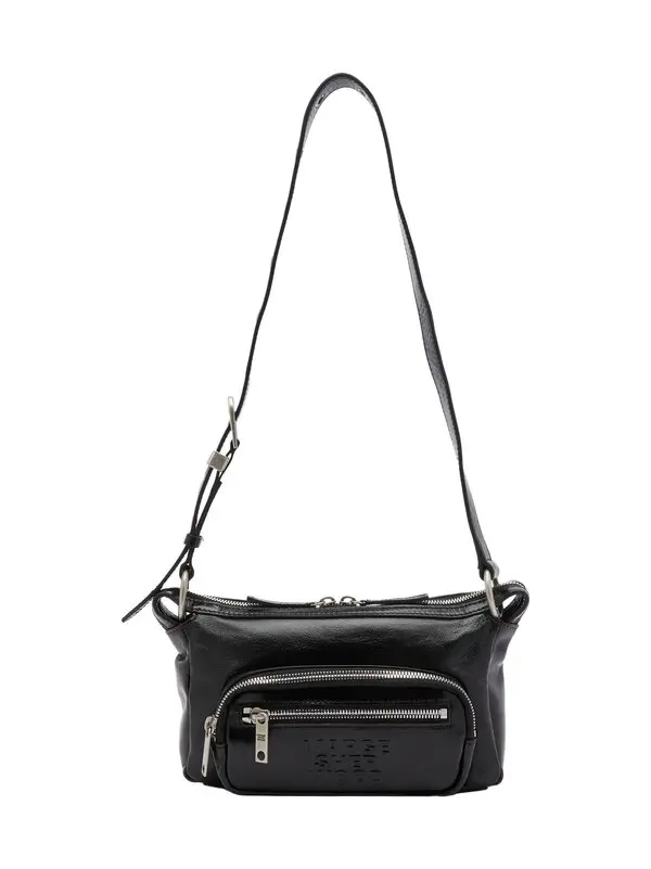 MARGESHERWOOD Outpocket Hobo Mini Bag - Black Glossy Plain