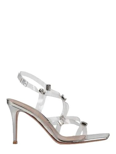 GIANVITO ROSSI Strappy Embellished Sandals - Transparent