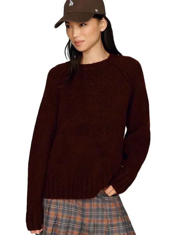 Anthropologie Chunky Crew-neck Sweater - Fig