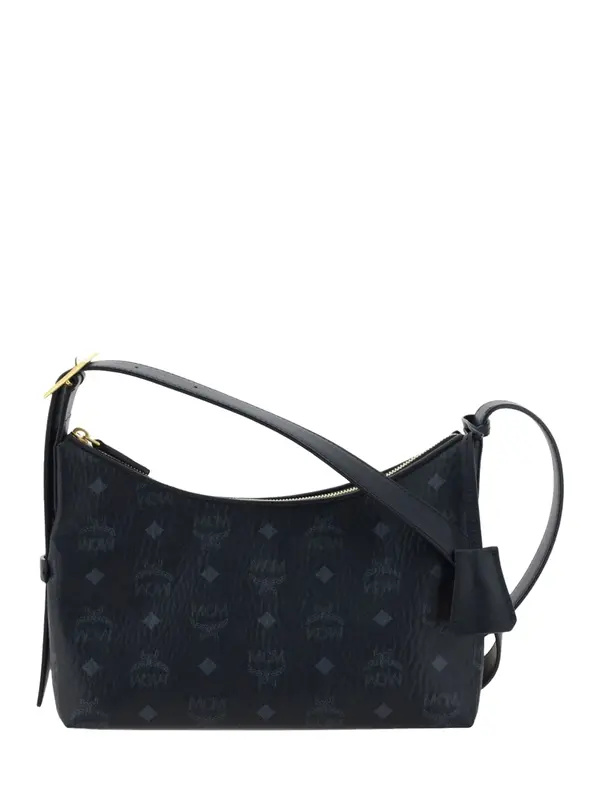 Mcm Small Aren Visetos Shoulder Bag - Black