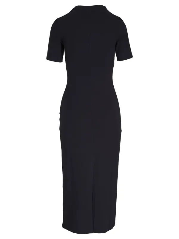 Vince Side-draped Midi Dress - Black