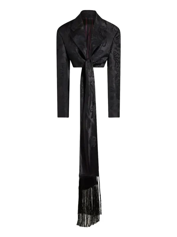Etro Jacquard Cropped Jacket - Black
