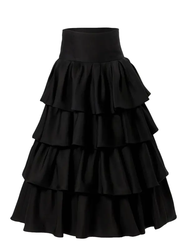 Carolina Herrera Tiered Midi Skirt - Black