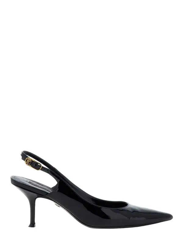 Roberto Cavalli Leather Slingback Pumps - Black