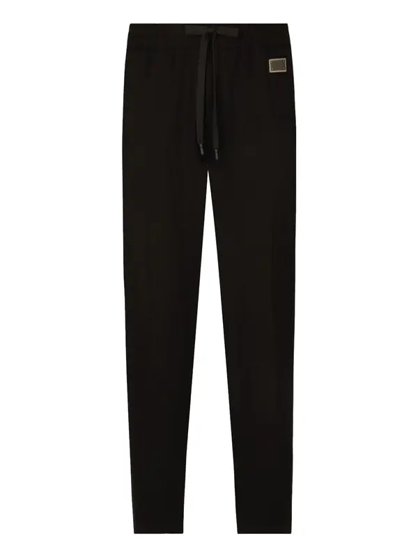 Dolce & Gabbana Logo-tag Drawstring-waist Trousers - Black