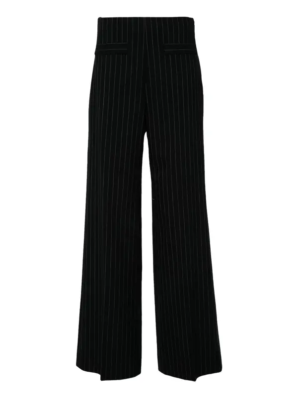Sandro Pinstripe Wide Leg Trousers - Black