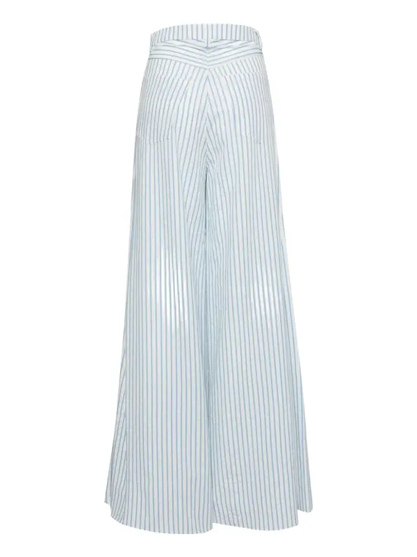 BAMBAH Kate Striped Wide-leg Trousers - White