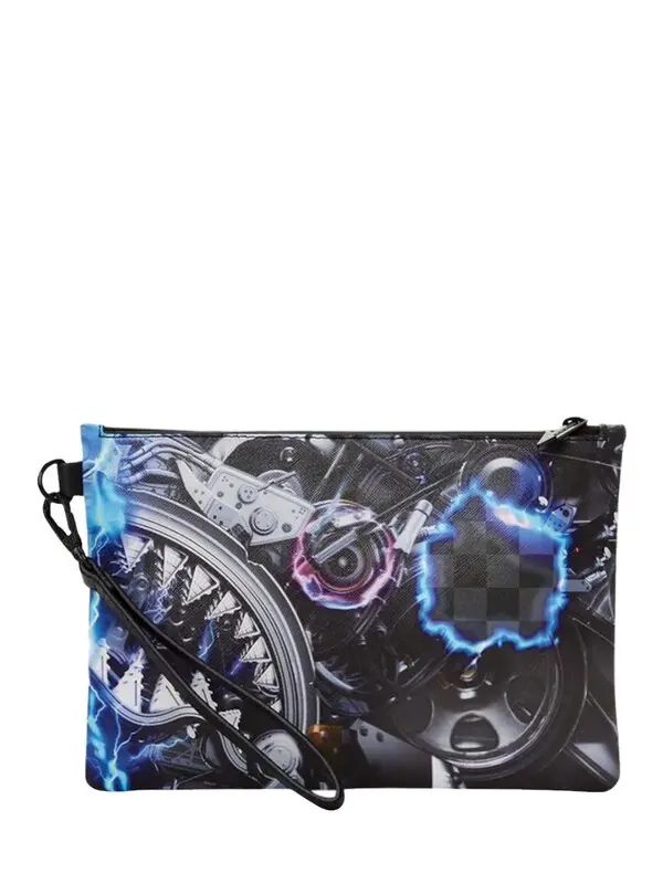 SPRAYGROUND The Undercurrent Sharkinator 3 Crossover Clutch - Black/grey Checker