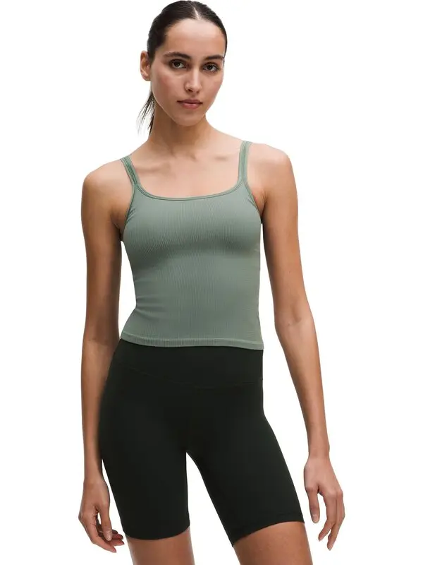 Lululemon Ebb To Street Scoop-neck Cropped Tank Top - Willow Leaf/willow Leaf