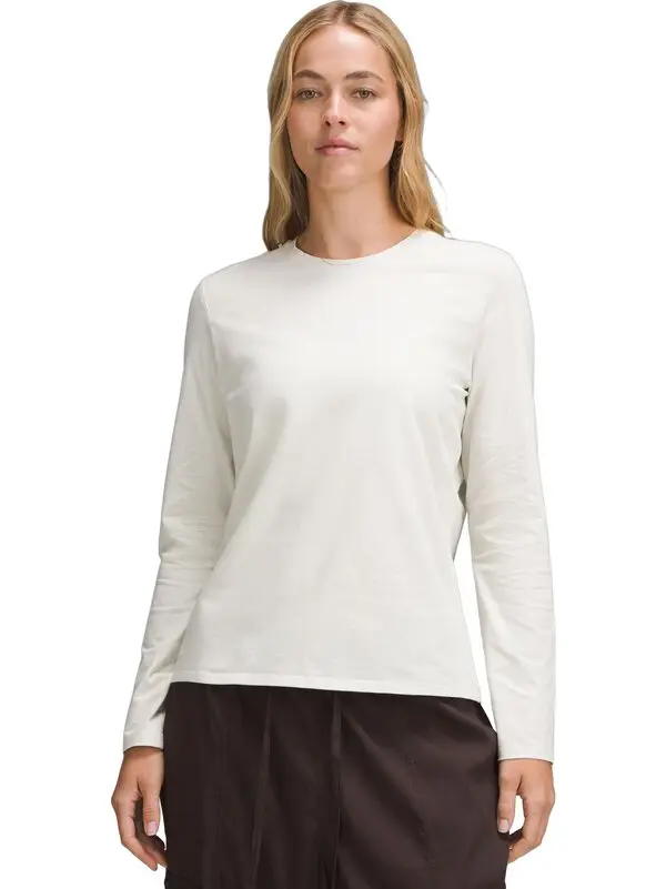 Lululemon Organic Cotton Crewneck Long-sleeve T-shirt - Bone