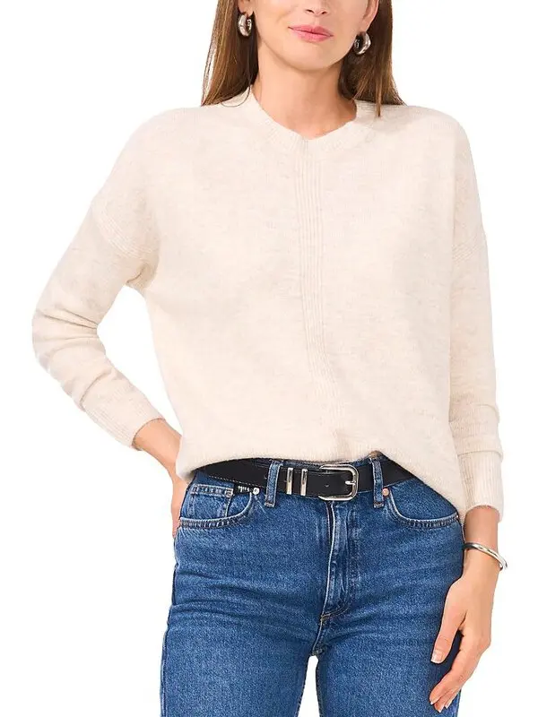 Vince Camuto Center Seam Crewneck Sweater - Malted