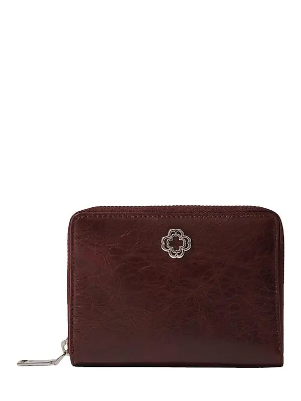 Maje Satiused Zip Pouch - Burgundy