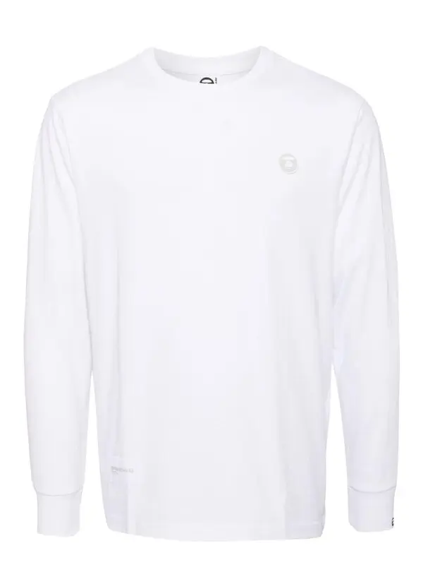AAPE BY *A BATHING APE Logo-patch Long-sleeved T-shirt - White