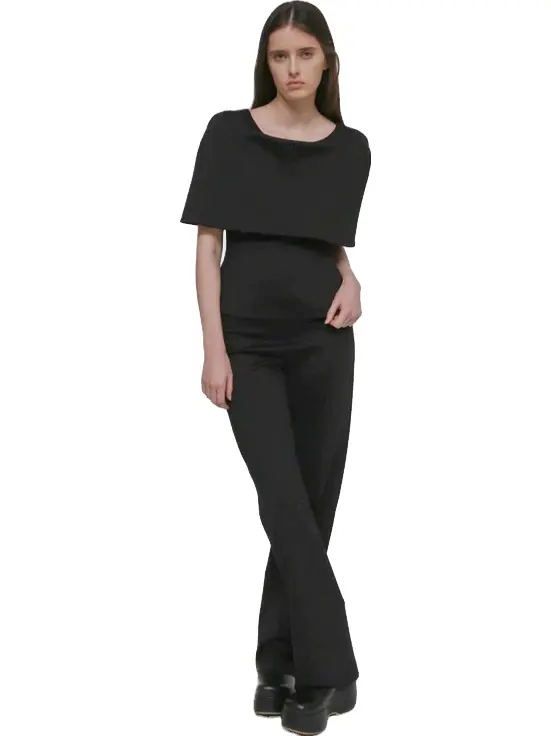 Rosetta Getty Fitted Cape Top - Black