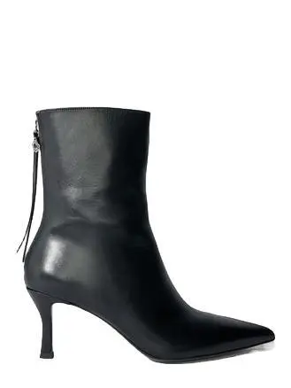 Maje Leather Ankle Boots - Black