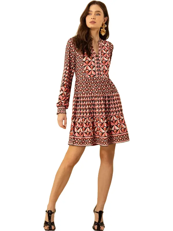 Hale Bob Addilyn Jersey Mini Dress - Red / Orange