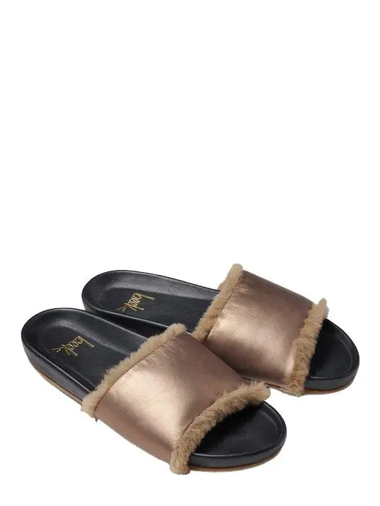Beek Gallito Shearling Slide Sandal - Black