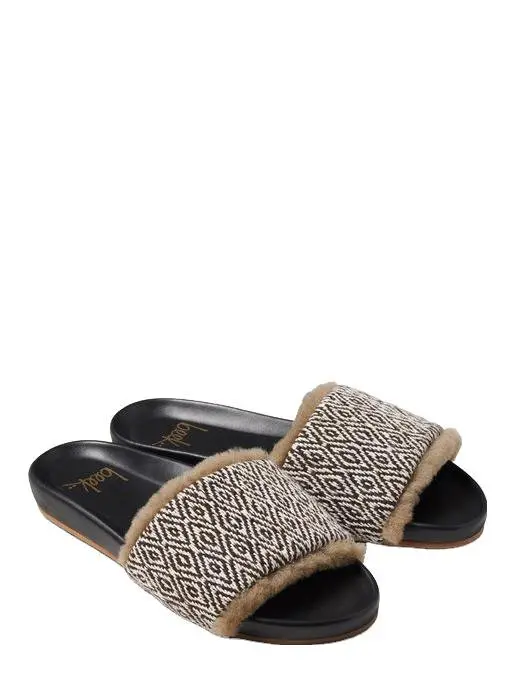 Beek Gallito Shearling Slide Sandal - Black