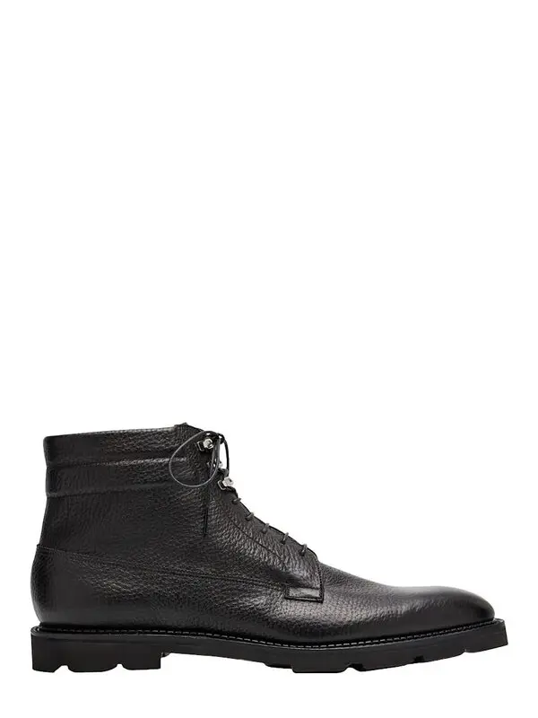 John Lobb Alder Grained Leather Hiking Boots - Black