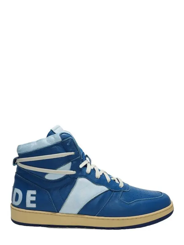 Rhude Rhecess Hi Top Sneakers - Navy And White