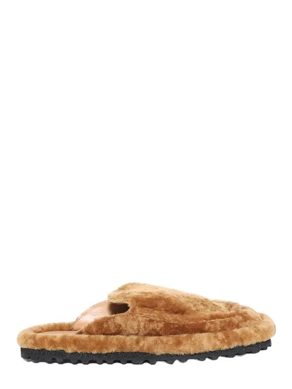 Dries Van Noten Shearling Mules - Tan