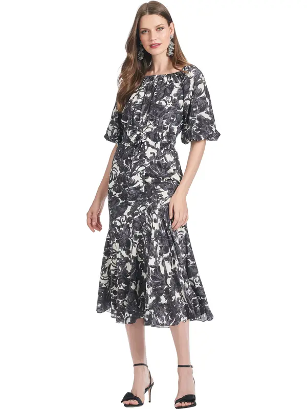 Sachin & Babi Zadi Off-the-shoulder Dress - Graphic Scroll