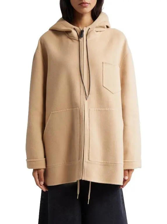 Marni Oversized Virgin Wool And Cashmere Hooded Parka - Light Camel