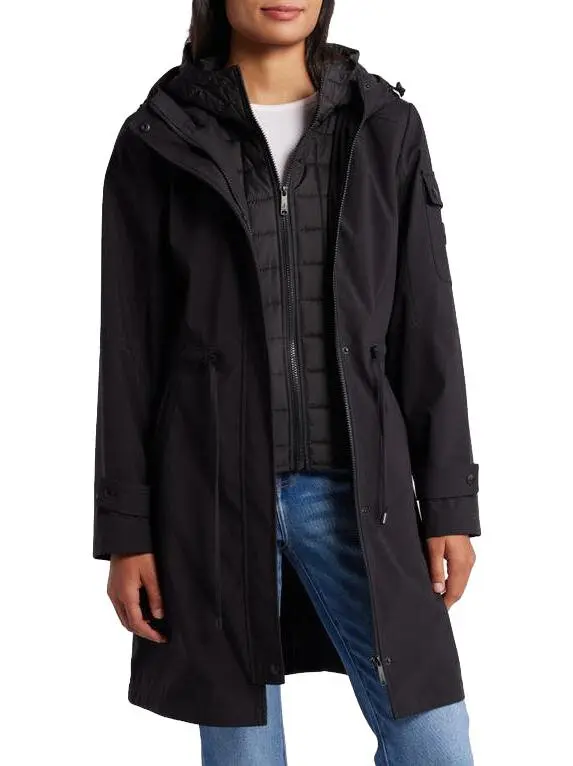 Sam Edelman Hooded Longline Parka - Black