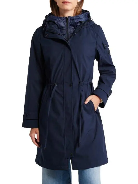 Sam Edelman Hooded Longline Parka - Navy