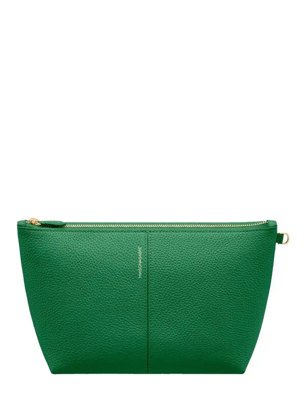 MAISON DE SABRE Medium Leather Flaire Pouch - Emerald Green