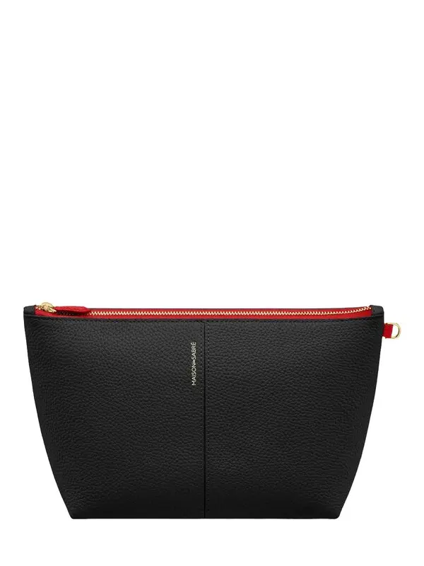 MAISON DE SABRE Medium Leather Fliare Pouch - Rouge Noir