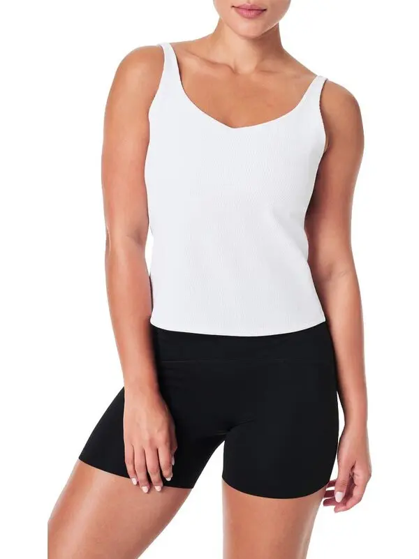 Spanx Contour Rib 2-in-1 Tank Top - Vivid White