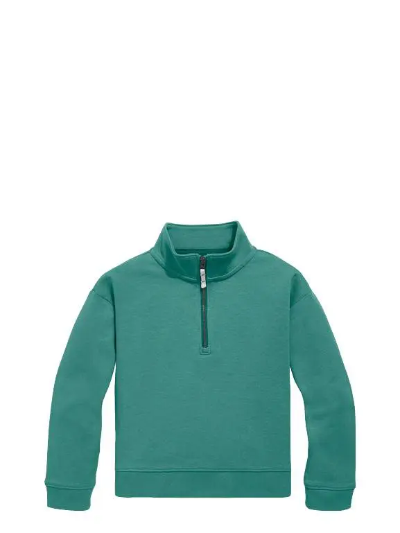 PRIMARY Quarter Zip French Terry Sweatshirt - Sunwashed Teal