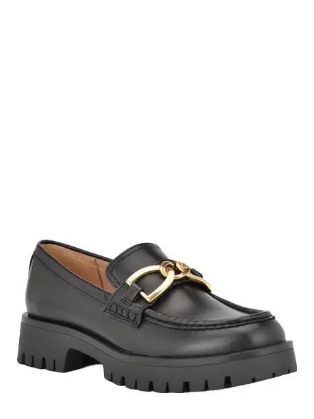 Nine West Gables Lug Loafer - Black Smooth