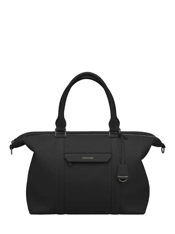 MAISON DE SABRE Large Leather Weekender Bag - Black Caviar