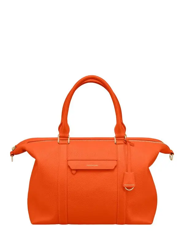 MAISON DE SABRE Large Leather Weekender Bag - Manhattan Orange