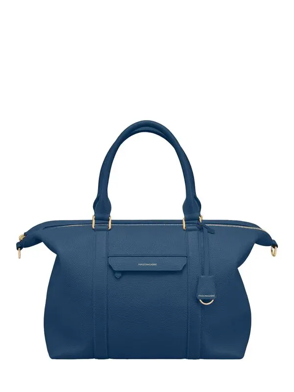 MAISON DE SABRE Large Leather Weekender Bag - Pacific Blue