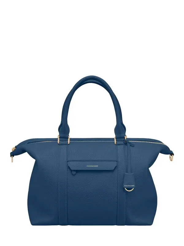 MAISON DE SABRE Large Leather Weekender Bag - Pacific Blue