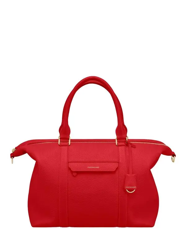 MAISON DE SABRE Large Leather Weekender Bag - Pomegranate Red