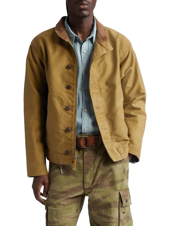 Double Rl Bower Cotton Work Jacket - Khaki Drab
