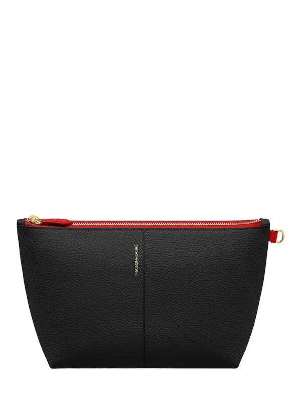 MAISON DE SABRE Small Leather Flaire Pouch - Rouge Noir