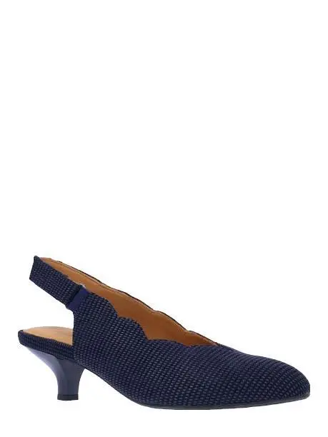 L'AMOUR DES PIEDS Hulda Slingback Kitten Heel Pumps - Navy