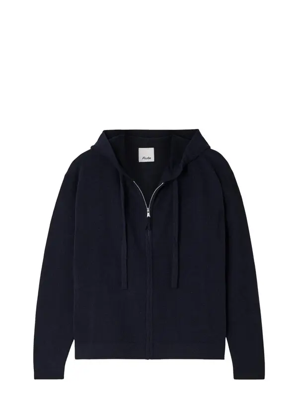 ALLUDE Wool And Cashmere-blend Hoodie - Blue