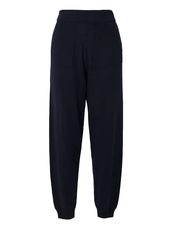 ALLUDE Wool And Cashmere-blend Tapered Track Pants - Blue