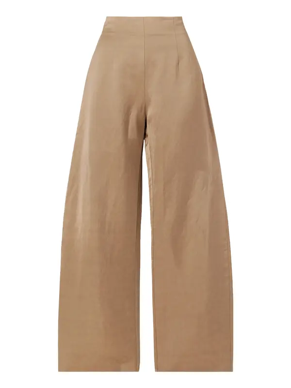 CORTANA Gloria Dupioni Wide-leg Pants - Neutrals