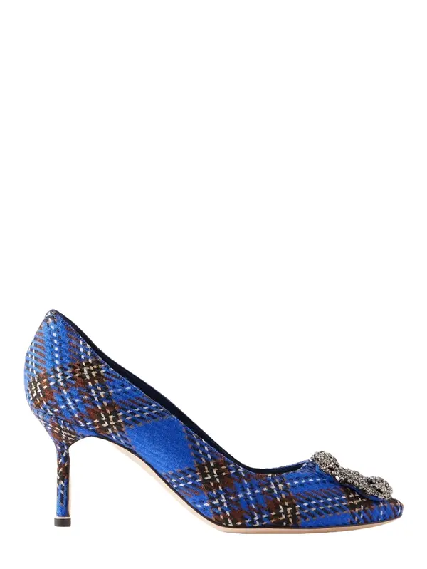 Manolo Blahnik Hangisi 70 Crystal-embellished Pumps - Blue