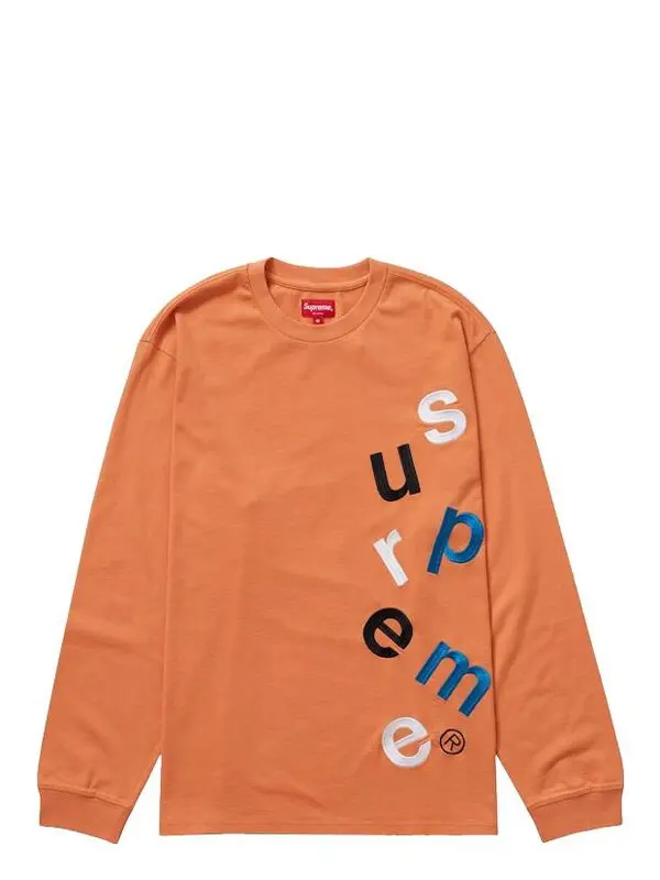 Supreme Scatter Logo Long Sleeve Top - Pale Orange