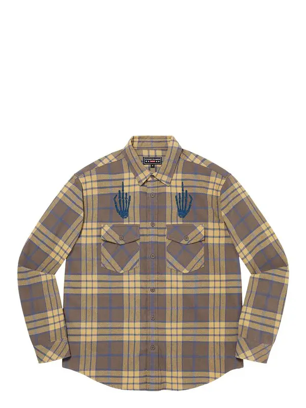 Supreme X Hysteric Glamour Plaid Flannel Shirt - Brown
