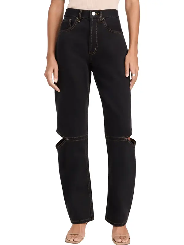 Still Here Cowgirl Straight Leg Jeans - Washed Black